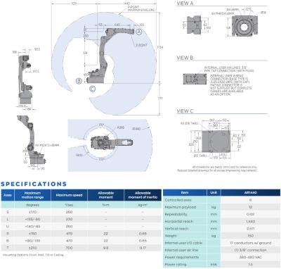 China Linha central YASKAWA Motoman AR1440 do braço 6 do robô de solda automática com soldador RD350S para o robô de soldadura de /Mig do arco à venda