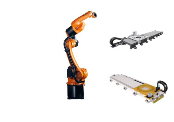 6 άξονες KUKA KR 8 R1620 Arc HW Βιομηχανικό ρομποτικό βραχίονα παλετοποίησης με λαβή και σύστημα καθοδήγησης