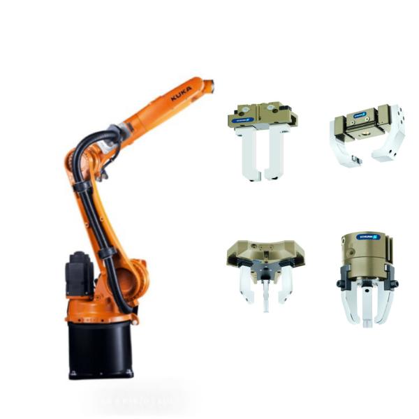 6 άξονες KUKA KR 8 R1620 Arc HW Βιομηχανικό ρομποτικό βραχίονα παλετοποίησης με λαβή και σύστημα καθοδήγησης