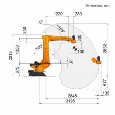 China KR 120 R3200 PA Kuka 6 Ejes Brazo de robot industrial con agarre CNGBS OEM como equipo de manipulación de materiales Robot de paletización en venta
