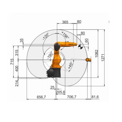 China Kuka brazo robótico industrial 6 eje KR 6 R700 con agarre robótico CNGBS para robot de manipulación automática en venta