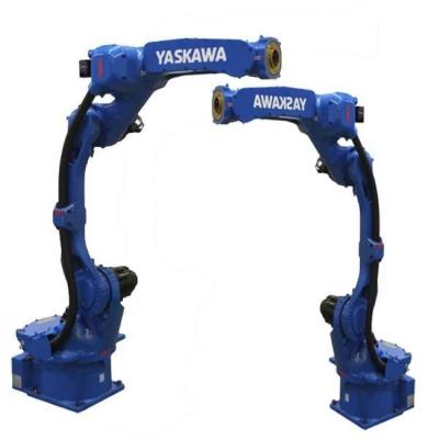 China 6 Axis Robotic Arm Yaskawa GP12 met CNGBS slijpkop en hek voor CNC slijprobots Te koop