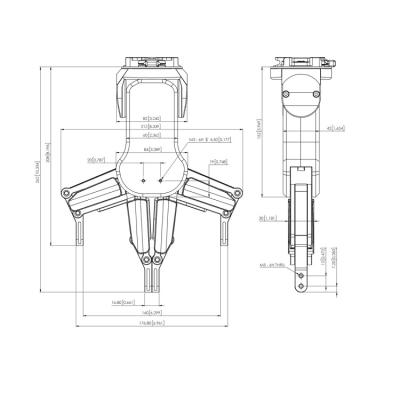 Cina Apparecchiatura di presa a due dita a grande tratto utilizzata con robot collaborativo UR 5E per parti di apparecchiature di movimentazione dei materiali in vendita