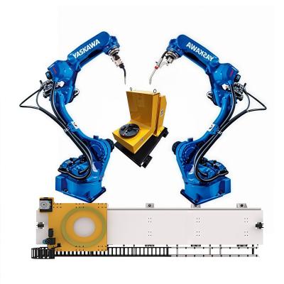 China Neue Industrie-Roboter-Waffenreinigungsstation und YASKAWA AR1440 6-Achsen-Roboter-Arm-Bogen-Schweißroboter mit linearen Einheiten zu verkaufen