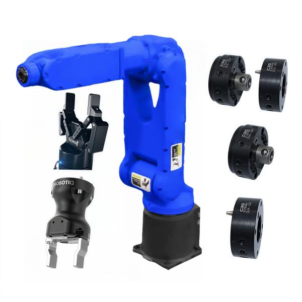 Robotiq Adaptive Grippers Yaskawa MH5 6 Axis Robotic Arm Manipulator and CRG QCA05 QCA15 Automatic Robot Quick Changer