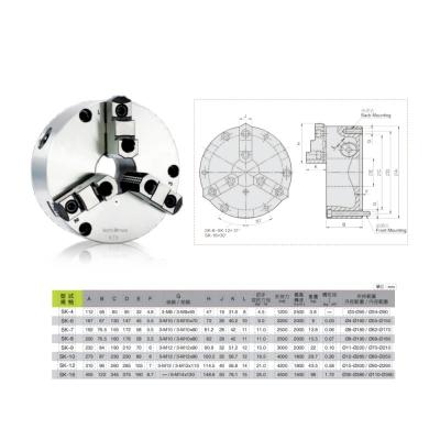 China Accuracy 0.03mm AutoStrong 3 4 6 Jaw Strong Scroll Chuck Plain Back Solid Jaws Lathe Machine Chuck for sale