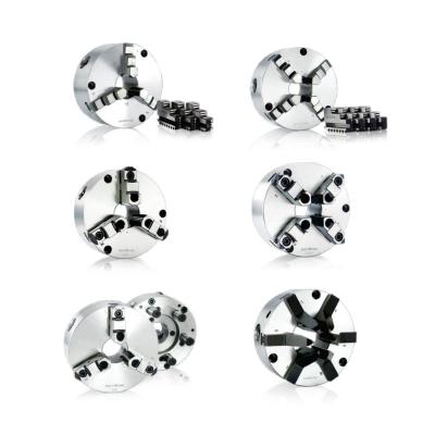 China Accuracy 0.03mm AutoStrong 3 4 6 Jaw Strong Scroll Chuck Plain Back Solid Jaws Lathe Machine Chuck for sale