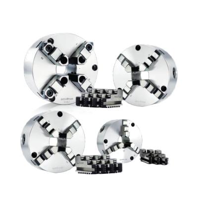 China AutoStrong Lathe Chuck Mihanna Cast Iron 4 Jaw Strong Scroll Chuck Plain Back 2 Piece Jaws Machine Tool Chuck for sale