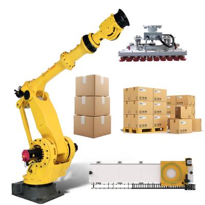 Automatic FANUC Payload 280kg Industrial 6 Axis Robotic Arm Material Handling Picking Palletizing And Packaging Workstation