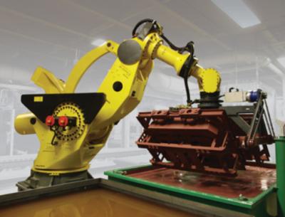 China FANUC 6 Axis Industrial Robotic Arm Logistics Transportation Machine Tool Material Removal And Handling With Gripper Guide Rail for sale