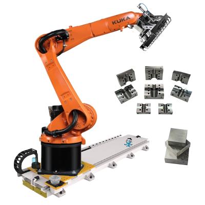 China Automatische KR 20 R1820-2 E Industriële Robotarm Geen Onderricht Vereist Handling Pluk Robot Werkstation Met Grijper Geleiderail Te koop
