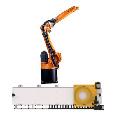 China Automatische KR 20 R1820-2 E Industriële Robotarm Geen Onderricht Vereist Handling Pluk Robot Werkstation Met Grijper Geleiderail Te koop