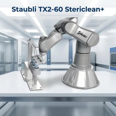 China Staubli TX2-60 Stericlean+ 6 Axis Cleanroom Robot 4.5kg Payload ±0.02mm Repeatability ISO 5 Pharma Use for sale