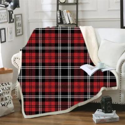 Cina Natale personalizzato stampato Sherpa lanciare soffice accogliente pelliccia coperte di velluto per divano biancheria da letto invernale in vendita
