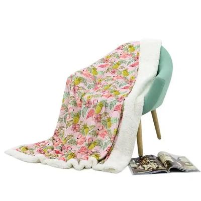 Cina Natale personalizzato stampato Sherpa lanciare soffice accogliente pelliccia coperte di velluto per divano biancheria da letto invernale in vendita