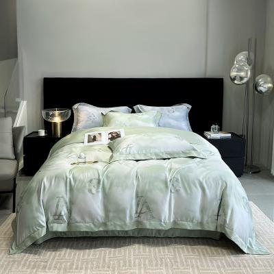 Cina Solid Random Designs Quilts Luxury Linen Set con ricami di cotone e seta lavati in vendita