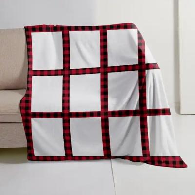 Cina Polyester Natale Stampato Subbank lanciare copertura con pannello rosso plaid e Tassel Trim in vendita