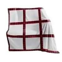 Cina Polyester Natale Stampato Subbank lanciare copertura con pannello rosso plaid e Tassel Trim in vendita