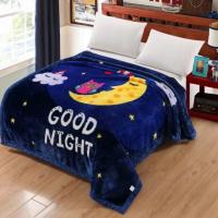 China Customized Pattern Luxury 100% Polyester Raschel Mink Blanket with Microfiber Fabric for sale