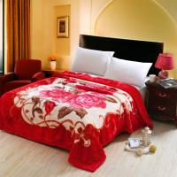China Customized Pattern Luxury 100% Polyester Raschel Mink Blanket with Microfiber Fabric for sale