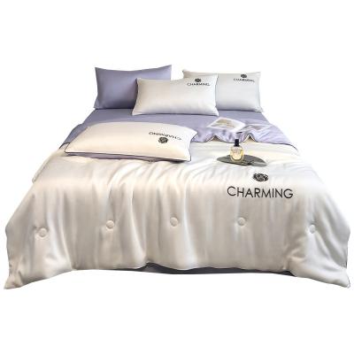 Cina Silky Tencel Summer Quilt Set 4 Ice Silk Thin Quilts per lavaggio in macchina 60 Numero di tessuti in vendita