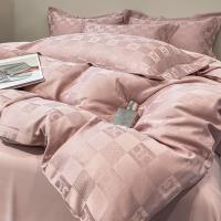 China Solid Pattern Luxury Bed Sheets for Light Luxury Satin Jacquard 4-Piece Bedding Set for sale