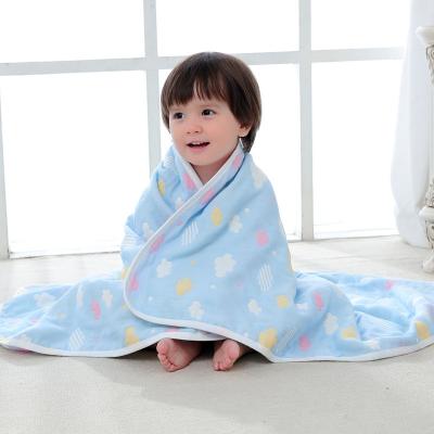 Cina Asciugamano da bagno a sei strati di muslino con assorbente morbido Dobby Border e materiale 100% cotone in vendita
