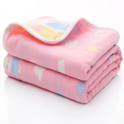Cina Asciugamano da bagno a sei strati di muslino con assorbente morbido Dobby Border e materiale 100% cotone in vendita