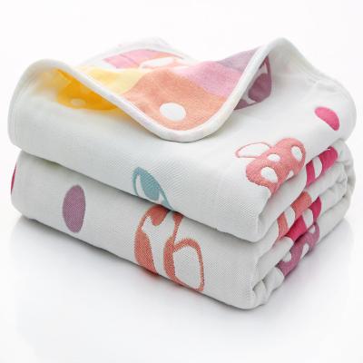 Cina Asciugamano da bagno a sei strati di muslino con assorbente morbido Dobby Border e materiale 100% cotone in vendita
