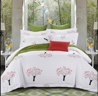 China 300tc Chinese ethische stijl gedrukte vierdelige katoenen beddengoed voor populair hotel Te koop