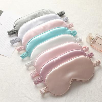 China Verstelbaar slaap oogmasker Custom Logo Satin Silk oogschaduw voor normaal huidtype reizen Te koop
