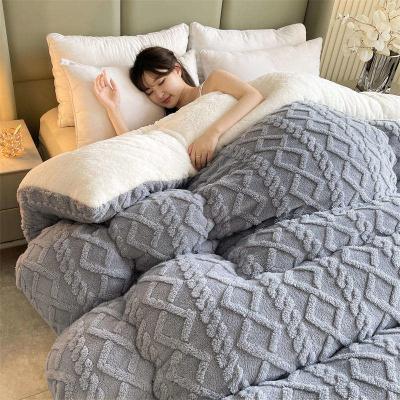 中国 100% ポリエステル 厚い 暖かい タフェタ 冬毛布 羊毛 ベルヴェット と 印刷 パターン 販売のため