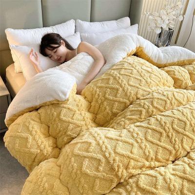 中国 100% ポリエステル 厚い 暖かい タフェタ 冬毛布 羊毛 ベルヴェット と 印刷 パターン 販売のため