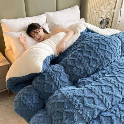 中国 100% ポリエステル 厚い 暖かい タフェタ 冬毛布 羊毛 ベルヴェット と 印刷 パターン 販売のため