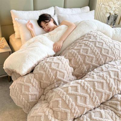 中国 100% ポリエステル 厚い 暖かい タフェタ 冬毛布 羊毛 ベルヴェット と 印刷 パターン 販売のため