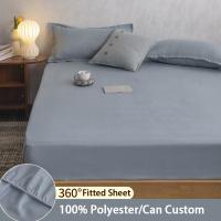 China Washable Solid Pattern Type Polyester Fiber Fitted Sheet for Simple Style Bedspread for sale