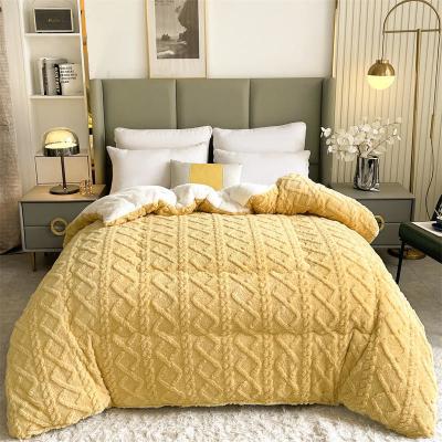 China Caloroso Chunky espessado Veludo Inverno Sherpa Quilt Peso Cobertura à venda