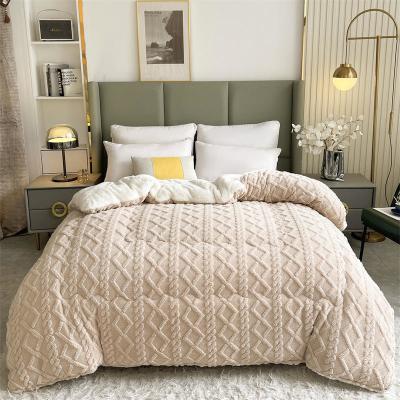 China Caloroso Chunky espessado Veludo Inverno Sherpa Quilt Peso Cobertura à venda