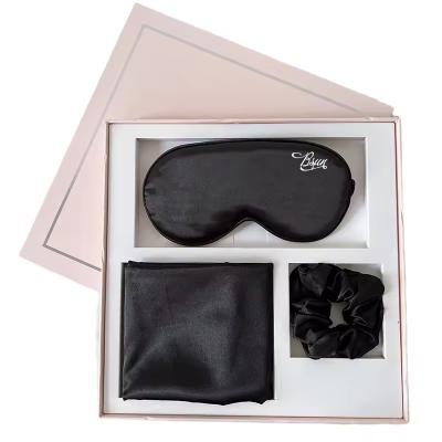 China Silk Charmeuse Box kussenset en satine oogmasker voor het hele seizoen Te koop