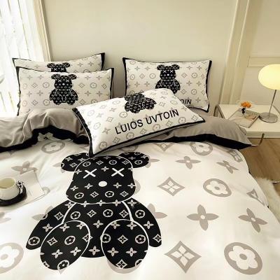 Cina Moderno stile cartoni animati testa di orso bianco design set di biancheria da letto con 100% materiale poliestere in vendita