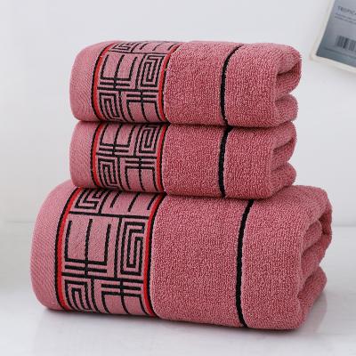 Cina Set regalo di asciugamani da doccia con disegno a righe e asciugamani scuri 100% cotone in vendita