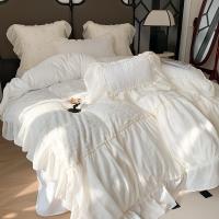 China 4PCS Fluffy Duvet Quilt Bedding Set Solid Pattern Luxury Bed Sheet Set Comforter Bedding for sale