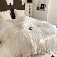 China 4PCS Fluffy Duvet Quilt Bedding Set Solid Pattern Luxury Bed Sheet Set Comforter Bedding for sale
