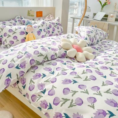 中国 2024 トレンド シンプル スキンフレンドリー コットン 4点セット 天然・有機ベッド 販売のため