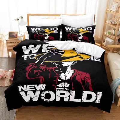 Cina Anti-polvere acari 3D stampato Monkey D. Luffy serie pianta stampa digitale Letto biancheria da letto Set in vendita