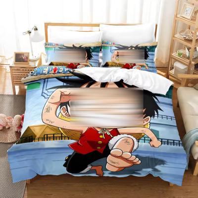Cina Anti-polvere acari 3D stampato Monkey D. Luffy serie pianta stampa digitale Letto biancheria da letto Set in vendita