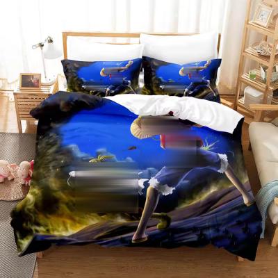 Cina Anti-polvere acari 3D stampato Monkey D. Luffy serie pianta stampa digitale Letto biancheria da letto Set in vendita