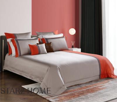 China Hotel beddengoed set 100% katoen 4pcs platte beddengoed en dekbed voor full size bed Te koop