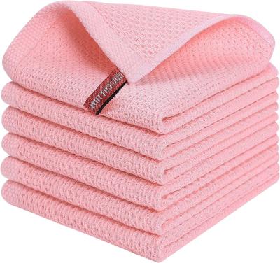 Cina Puro cotone Honeycomb Cucina Squadrato Towel Set con gancio Diretto Colore Solid in vendita