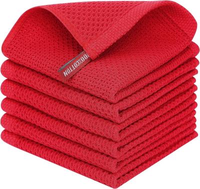 Cina Puro cotone Honeycomb Cucina Squadrato Towel Set con gancio Diretto Colore Solid in vendita
